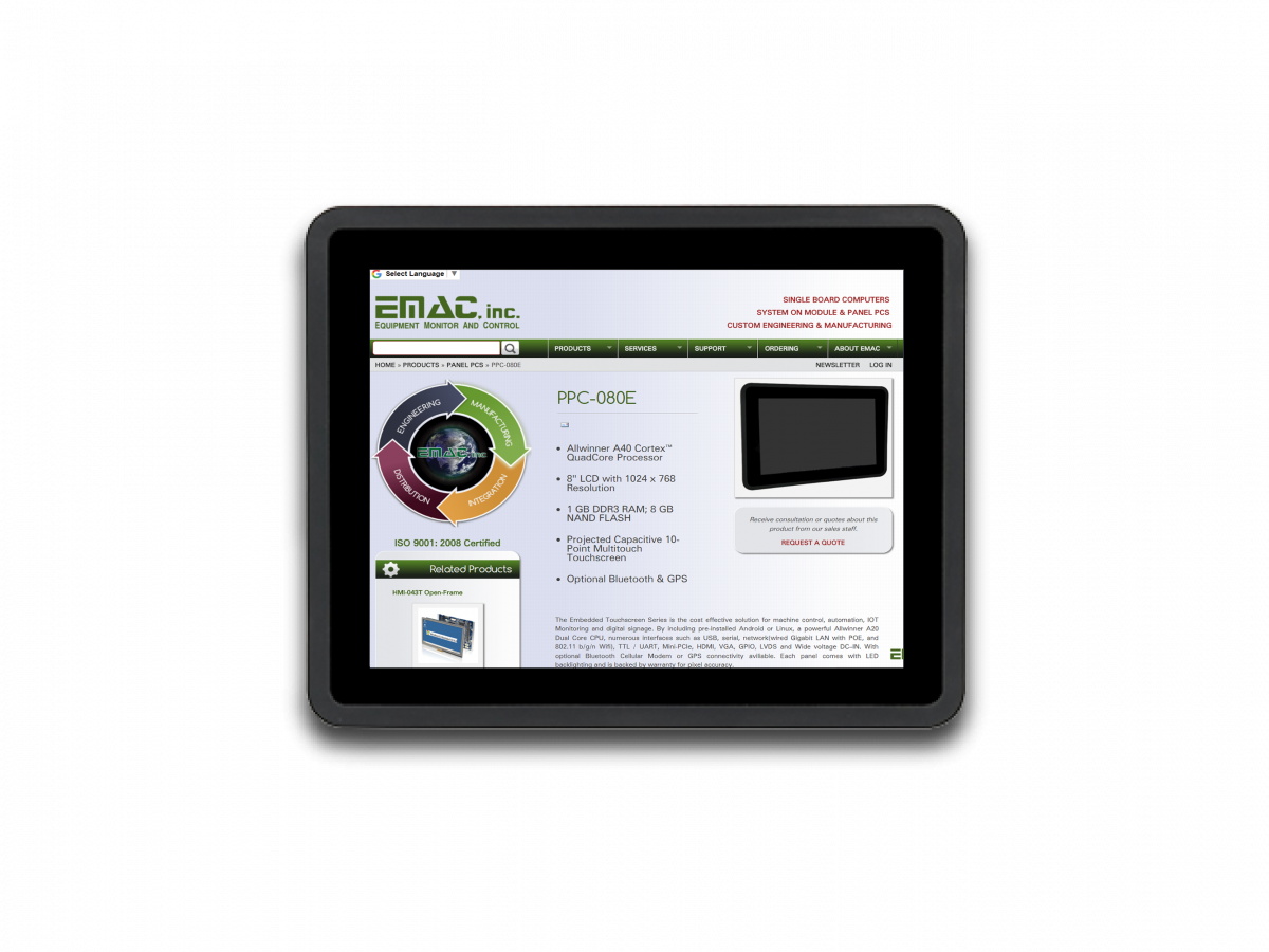 PPC-080E: Embedded Touchscreen Series - EMAC inc.